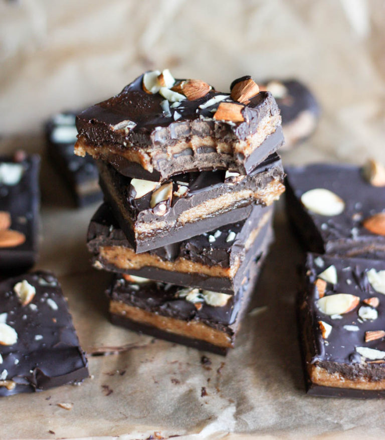 Almond Butter Stuffed Chocolate Bars - Miss Allie's Kitchen