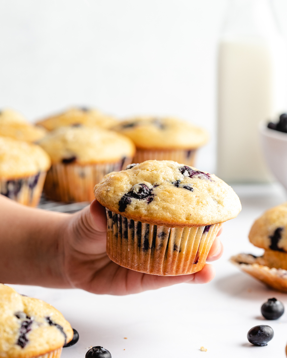 Healthier Greek Yogurt Blueberry Muffins - Miss Allie's Kitchen