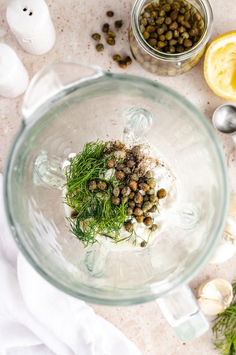 Whipped Cottage Cheese Dip with Capers & Dill - Miss Allie's Kitchen