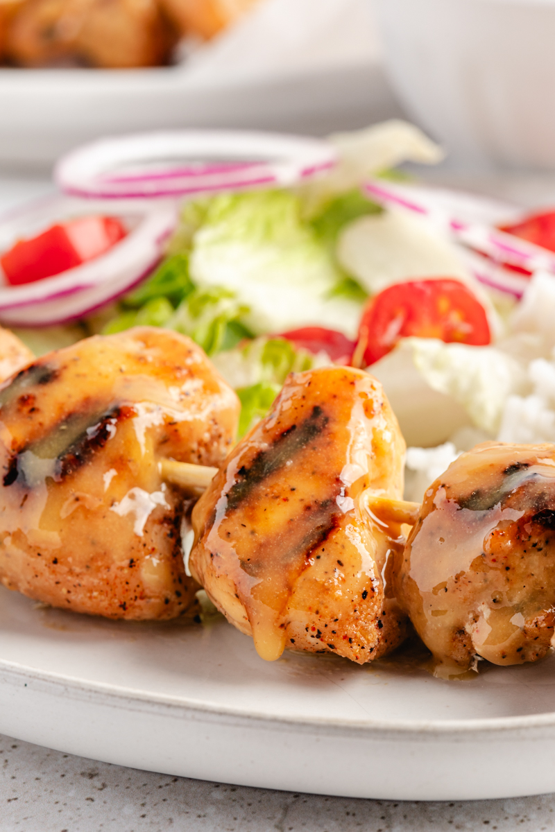 Honey Mustard Chicken Kebabs - Miss Allie's Kitchen