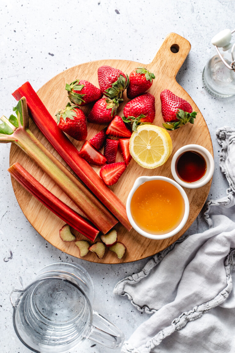 Strawberry Rhubarb Syrup [for drinks!] - Miss Allie's Kitchen